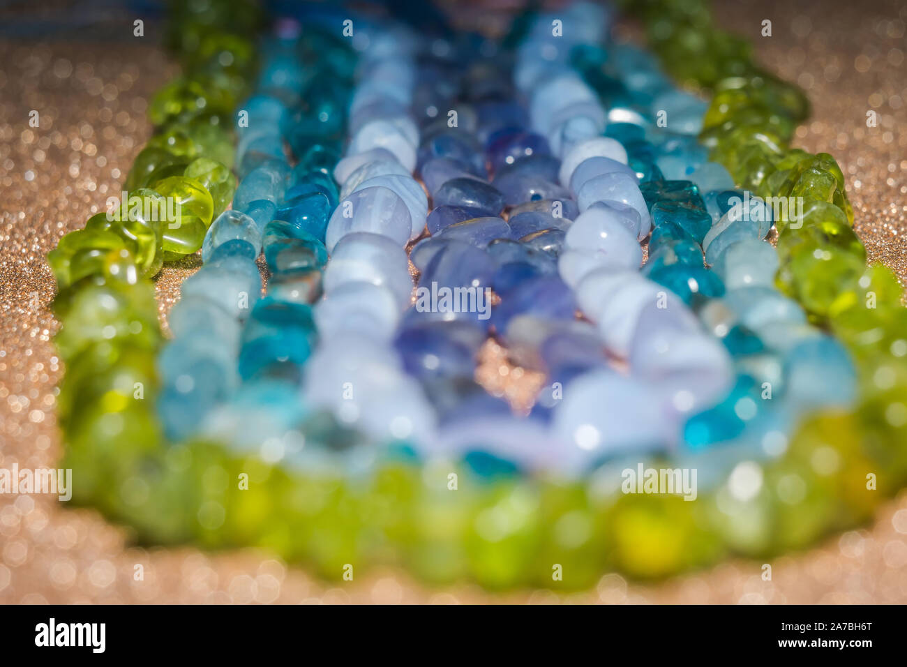 Natural stone small beads of tanzanite, agate, aquamarine, apatite and ...