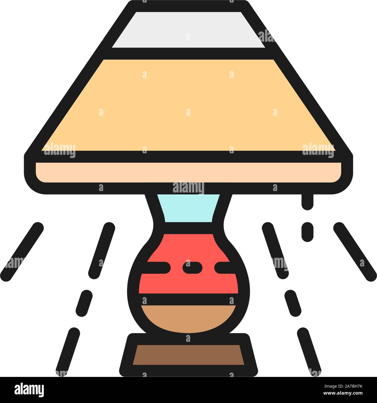 Night lamp flat color icon. Isolated on white background Stock Vector ...