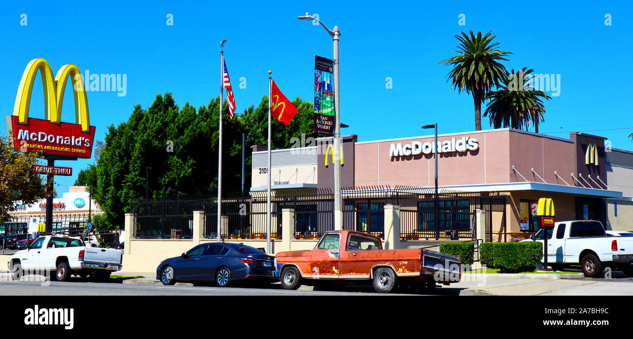 McDonald's fast food restaurant. McDonald's serve hamburgers ...