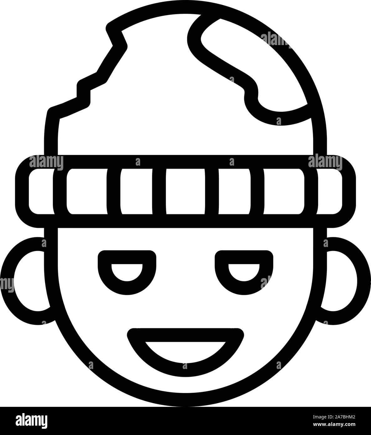 Homeless smiling kid icon, outline style Stock Vector Image & Art - Alamy