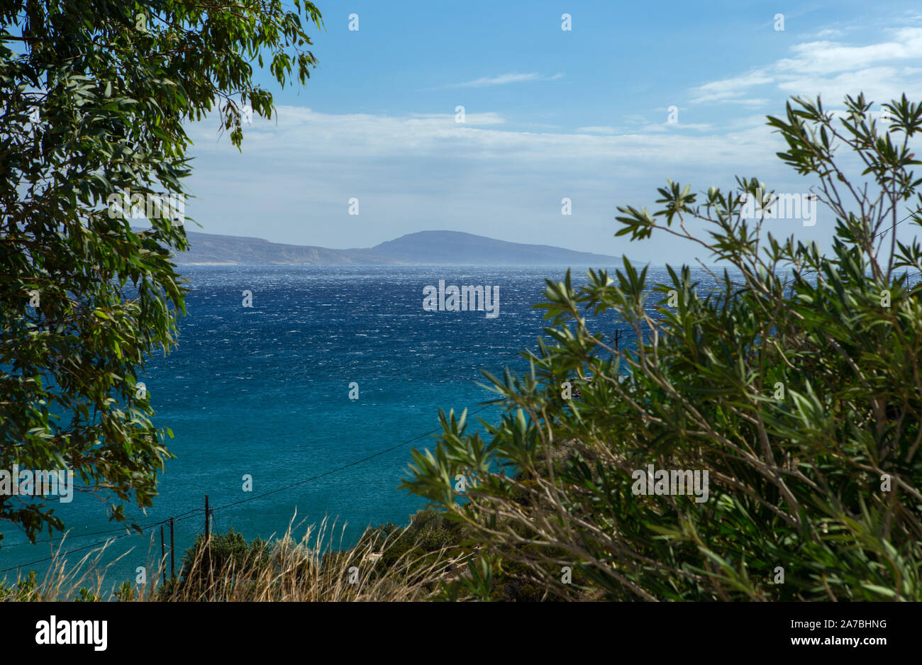 Paximadia island view from Agia Galini Stock Photo - Alamy