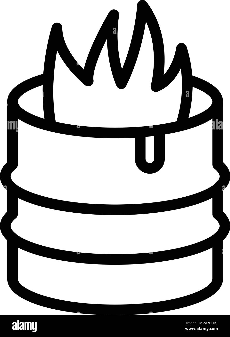 Fire in barrel icon, outline style Stock Vector Image & Art - Alamy