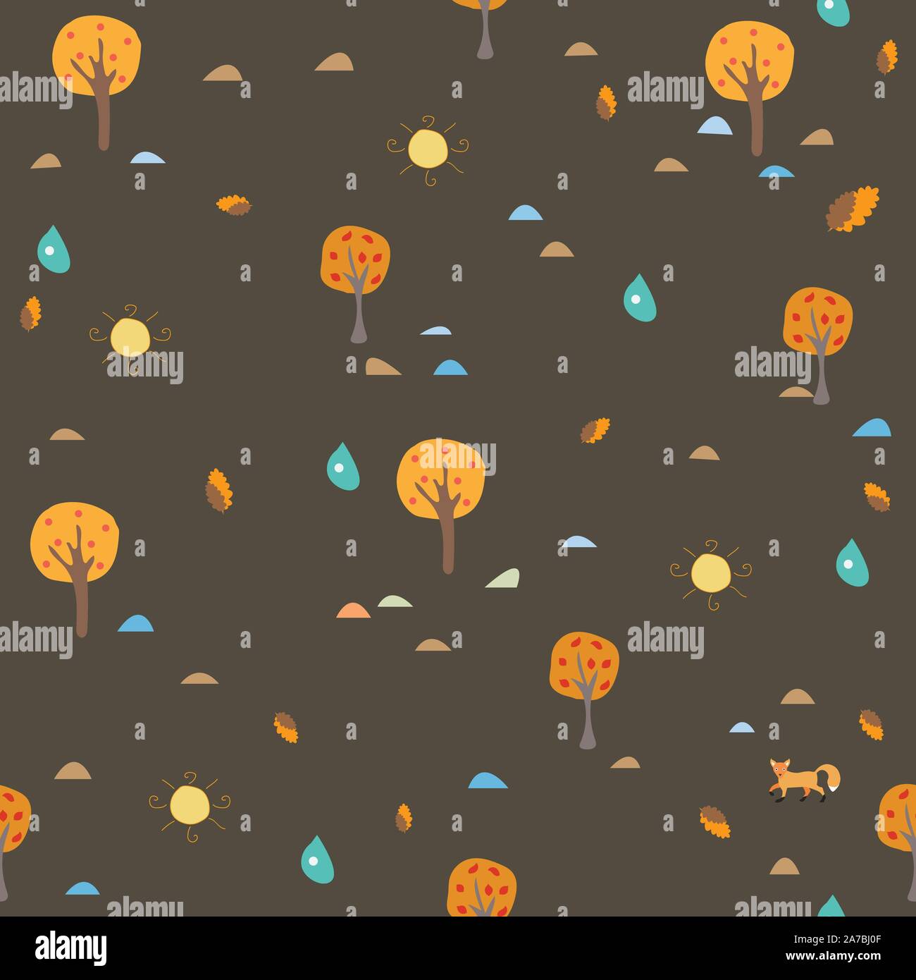 Seamless Tree Pattern. Vector Illustration Stock Vector Image & Art - Alamy