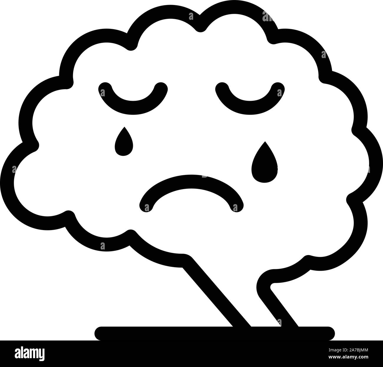 Depression brain icon, outline style Stock Vector Image & Art - Alamy