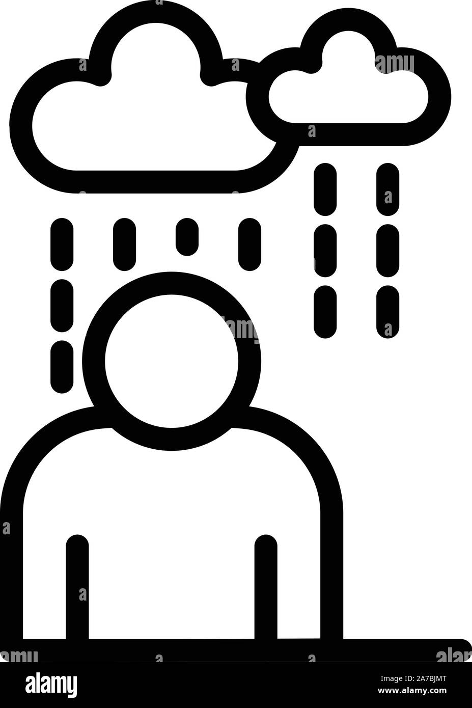 Rainy depression man icon, outline style Stock Vector Image & Art - Alamy