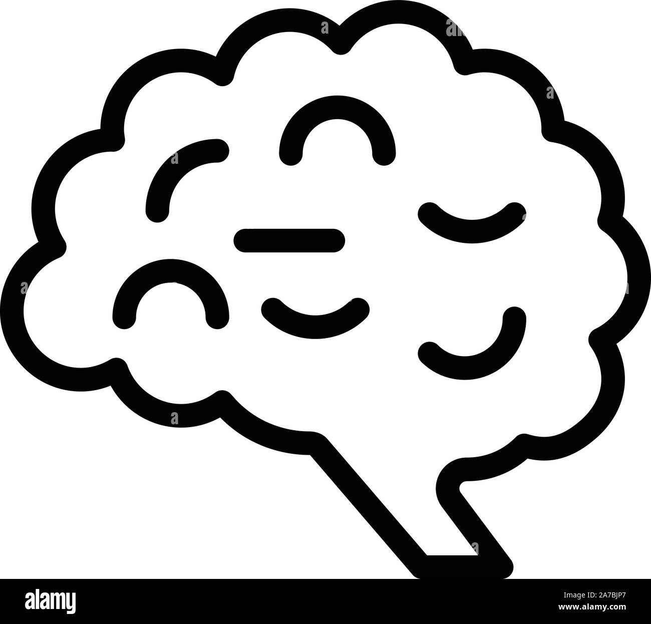 Sadness brain icon, outline style Stock Vector Image & Art - Alamy
