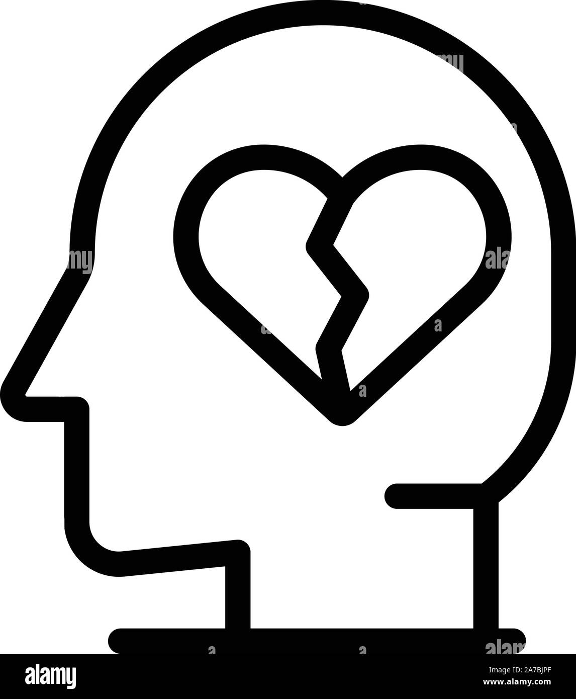 Depression heart man icon, outline style Stock Vector Image & Art - Alamy