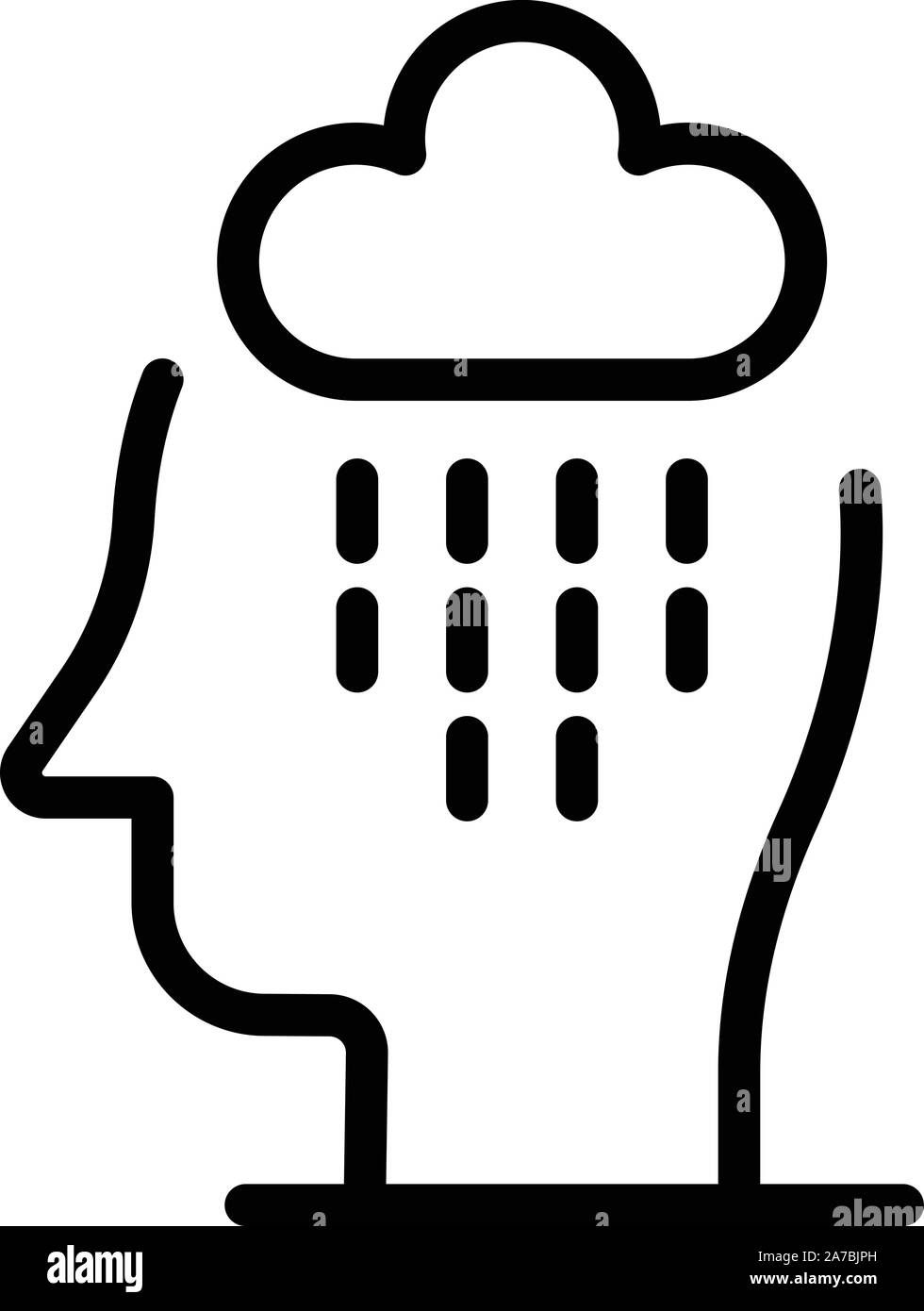 Sad Woman Sitting In Outline Stock Vector Images - Alamy