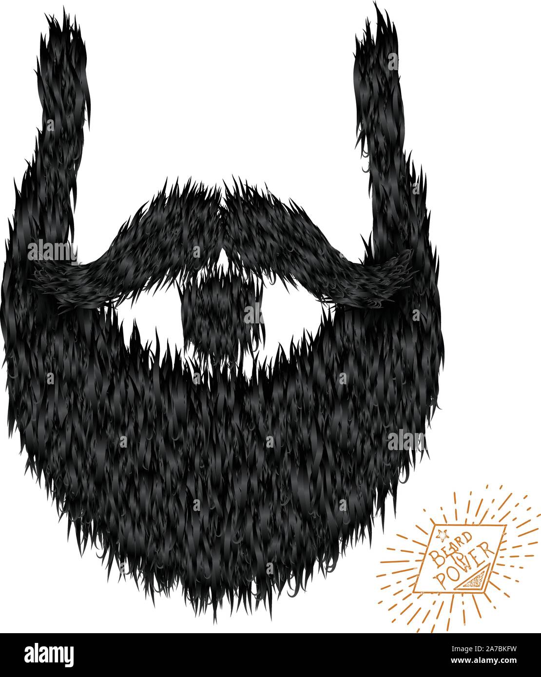 Hairy curly hipster strong beard drawing Stock Vector Image & Art - Alamy