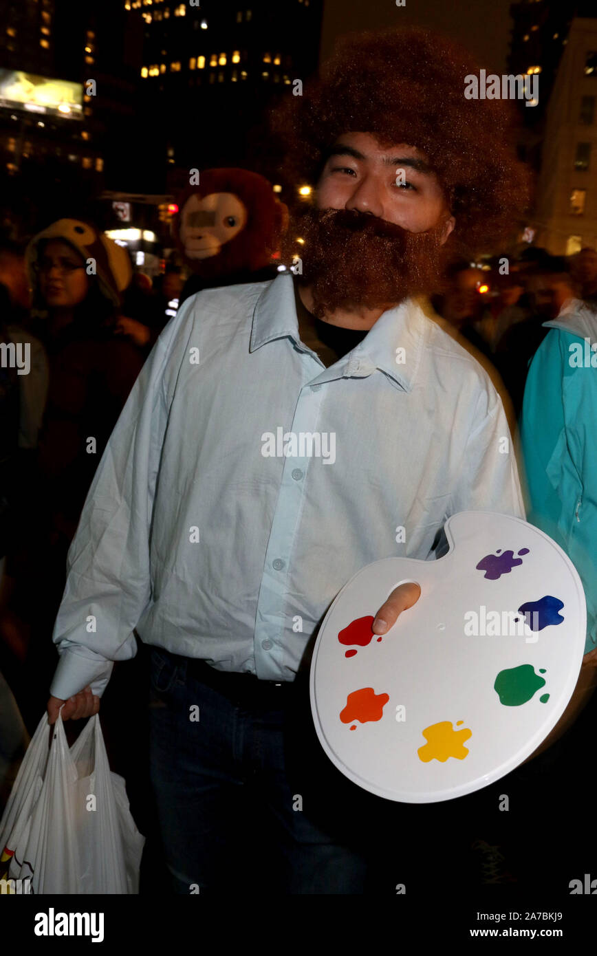 New York, New York, USA. 31st Oct, 2019. A parade goer attends the 46th ...