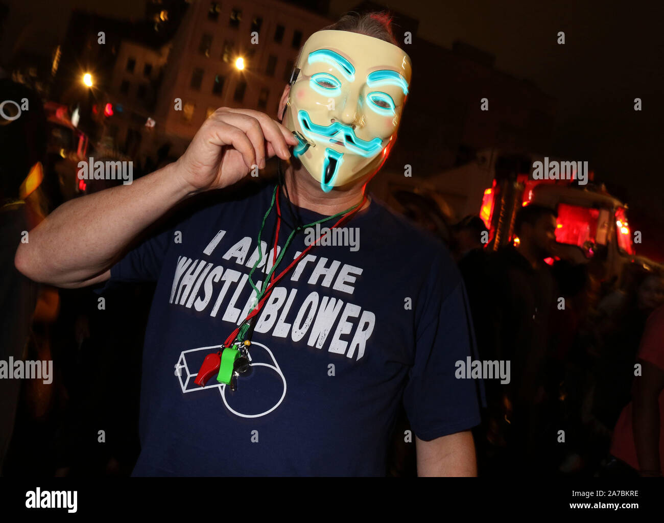 New York, New York, USA. 31st Oct, 2019. A parade goer dressed as 'The ...