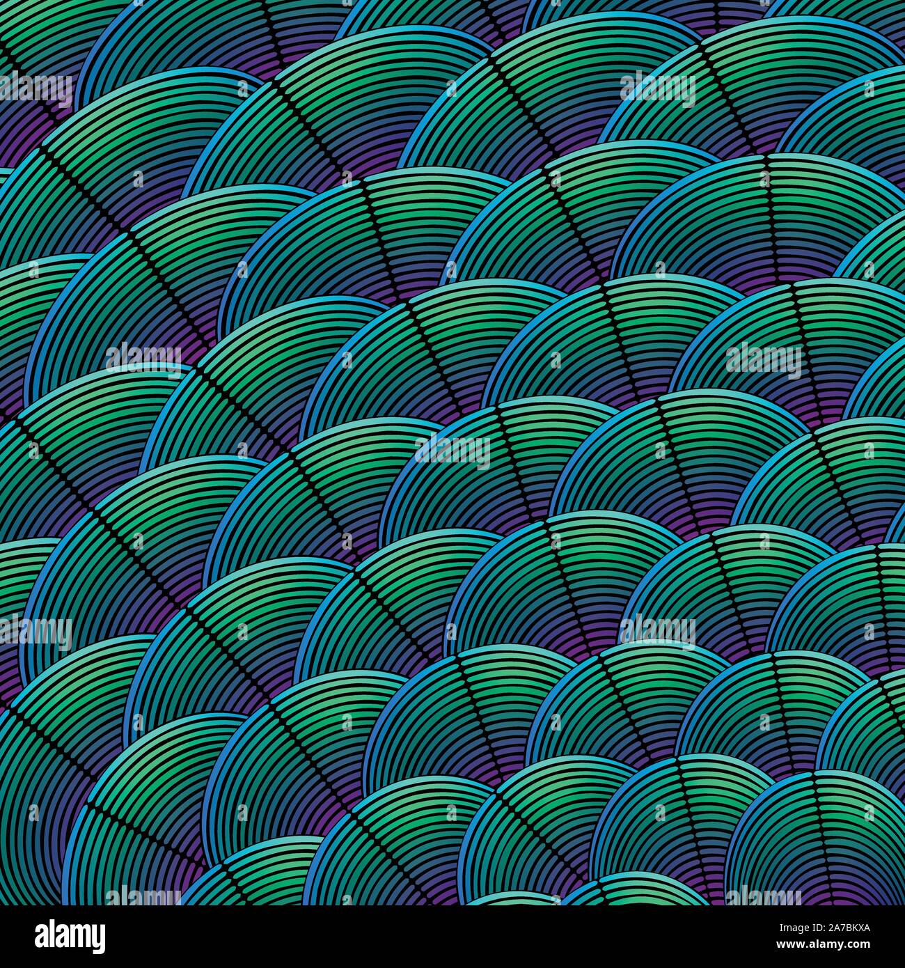 Feather styled background with curved lines styled as exotic bird ...