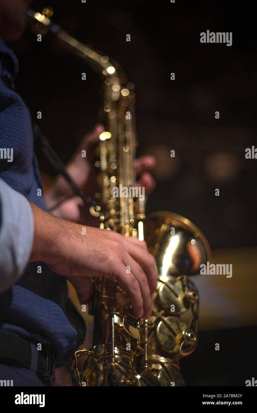 Saxophone performs hi-res stock photography and images - Alamy