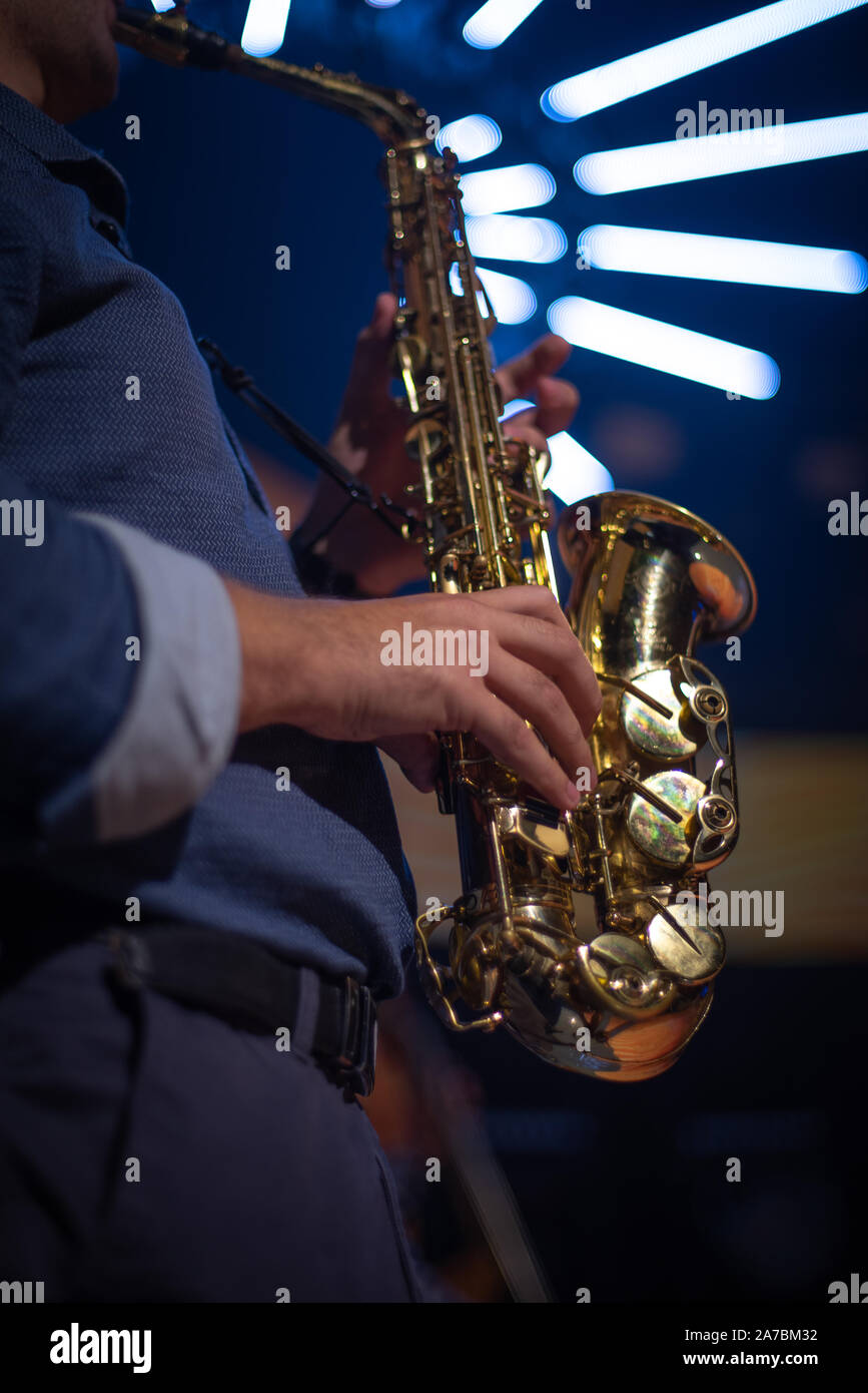 Saxophone performs hi-res stock photography and images - Alamy