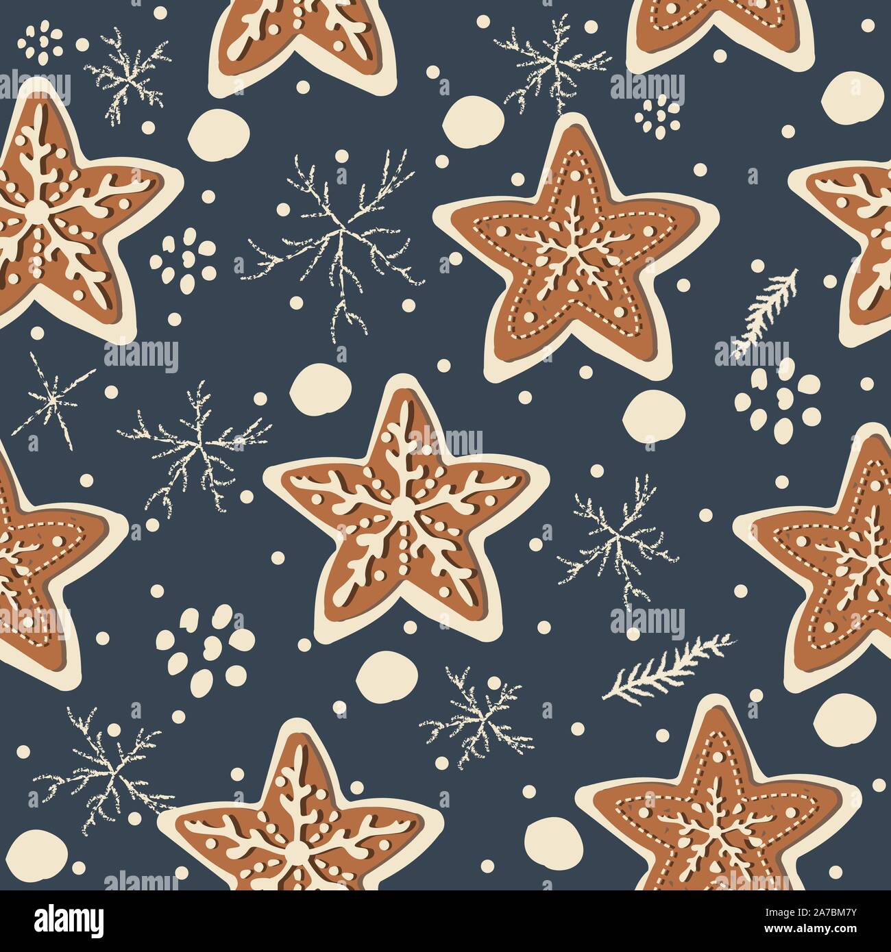 Gingerbread cookie seamless background. Creative Design. Vector ...