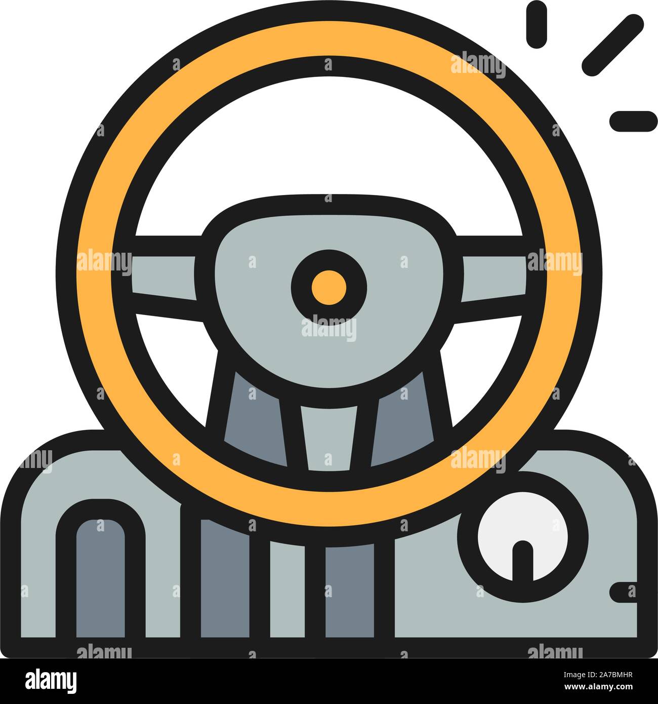 Steering wheel flat color Stock Vector Images - Alamy