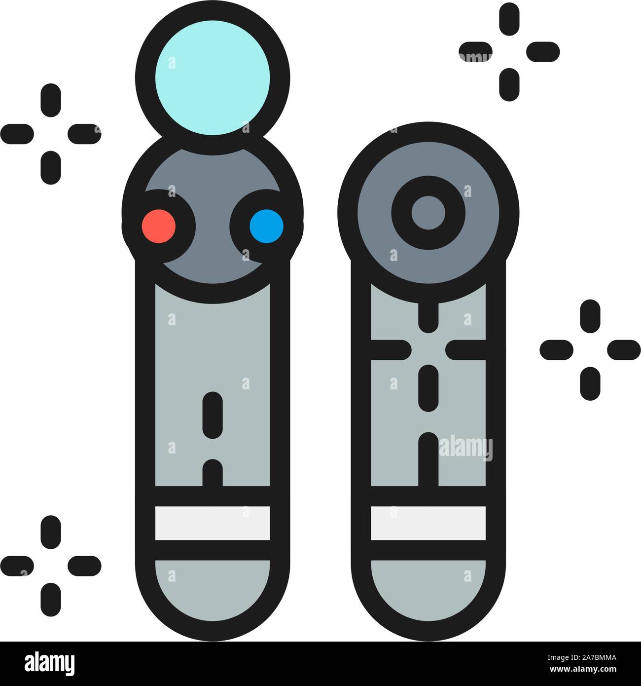 Move motion controller, joystick, gamepad flat color line icon Stock ...