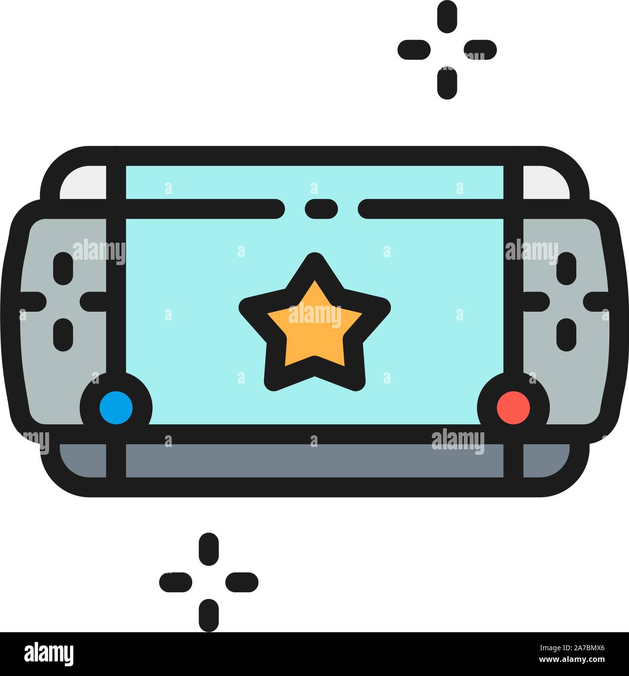 Portable game device flat color line icon Stock Vector Image & Art - Alamy