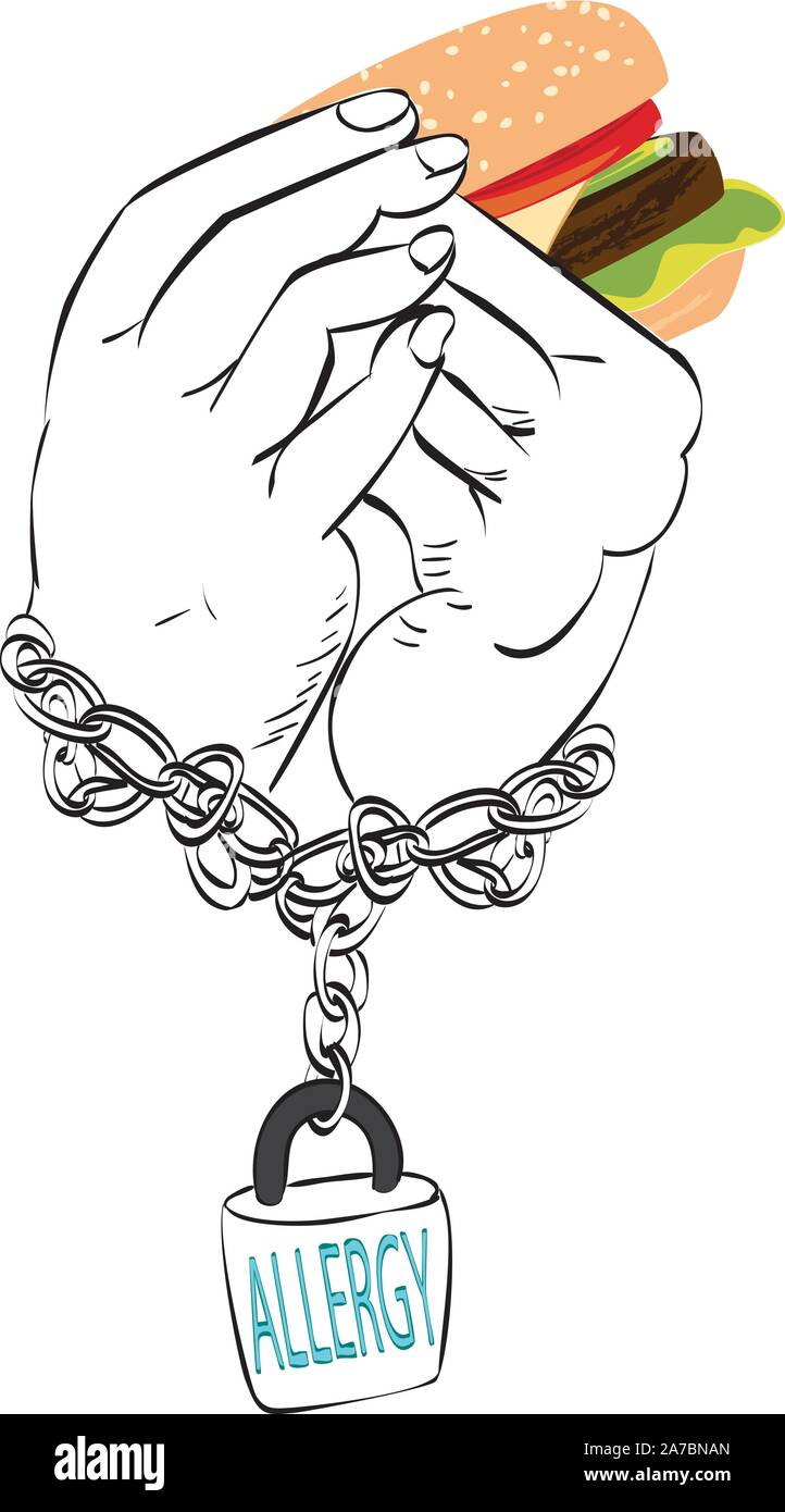 Cartoon delicious big tasty burger and human hands, fast food ...