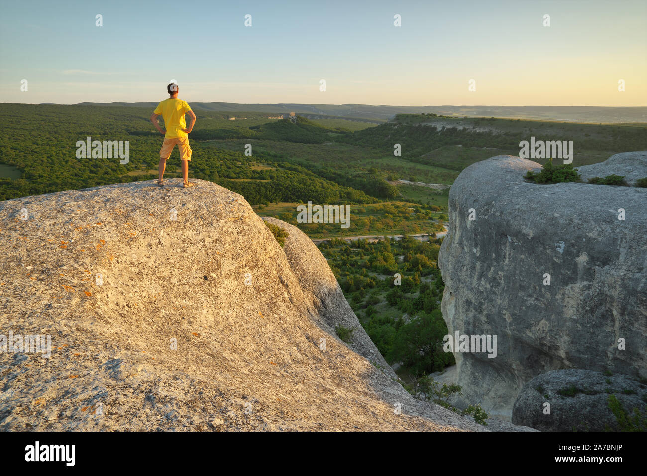 Man praying on summit mountain hi-res stock photography and images - Alamy