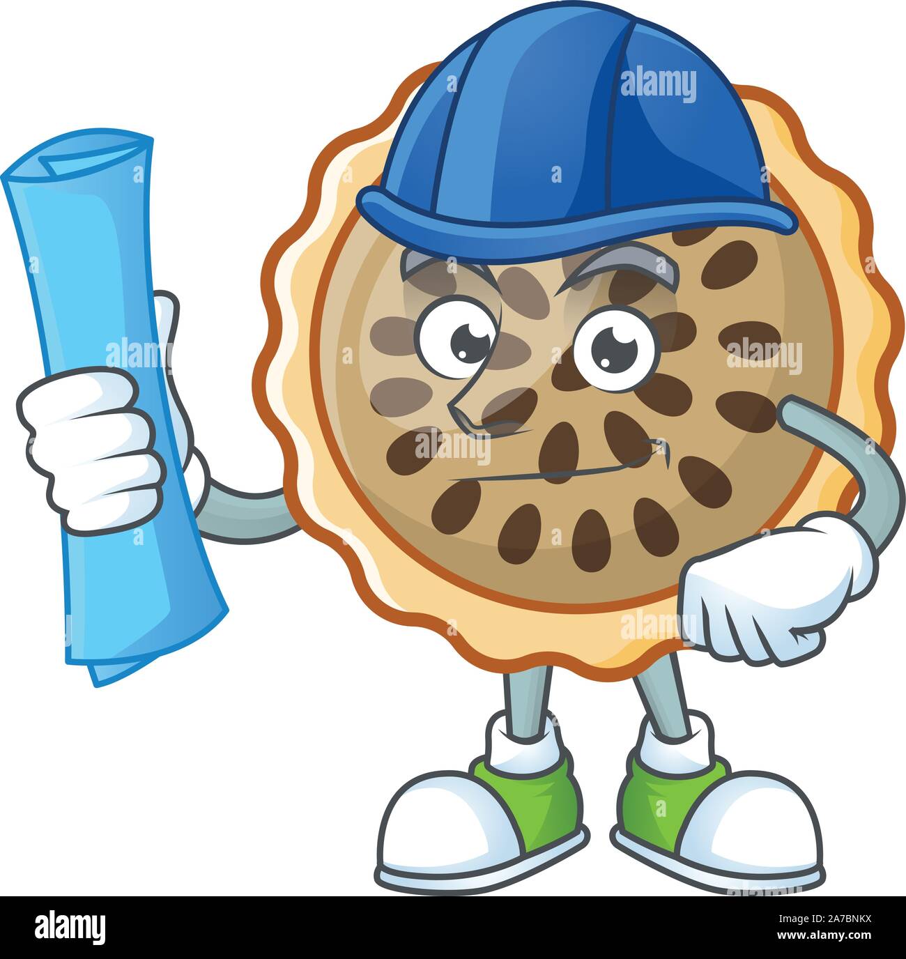 pecan pie architect with cartoon character shape Stock Vector Image ...