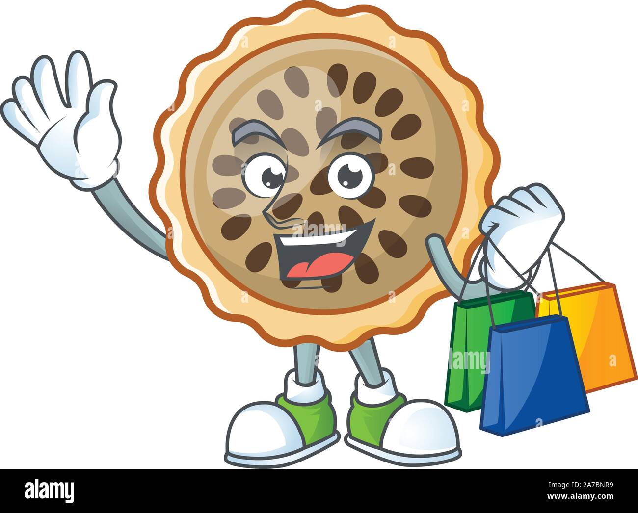 pecan pie shopping with cartoon character shape Stock Vector Image ...
