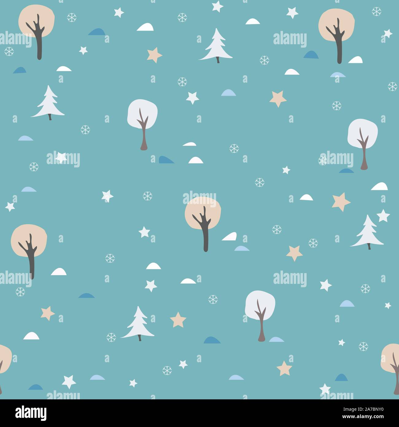 Seamless Tree Pattern. Vector Illustration Stock Vector Image & Art - Alamy