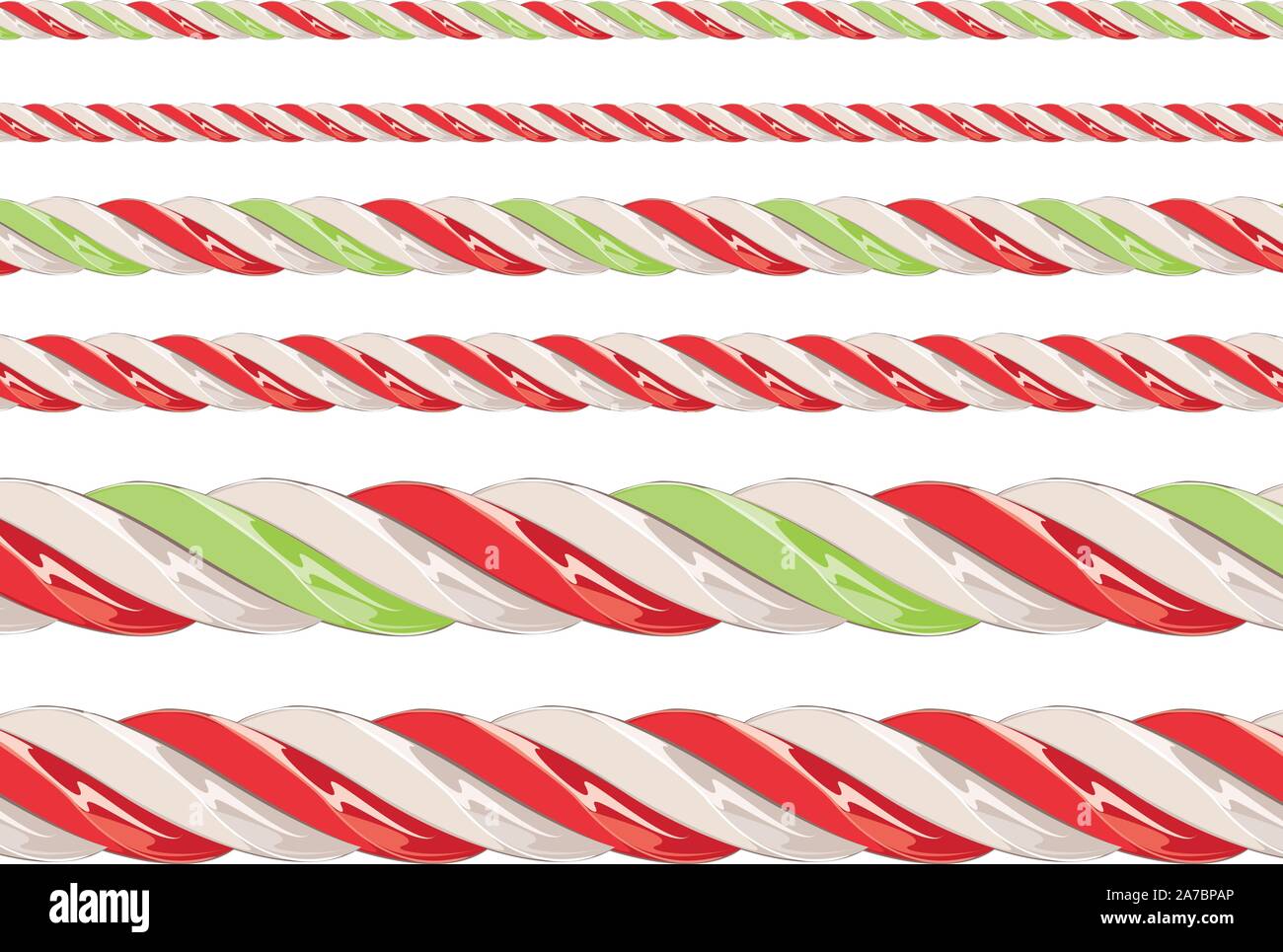 Collection on christmas borders with candy cane pattern Stock Vector ...