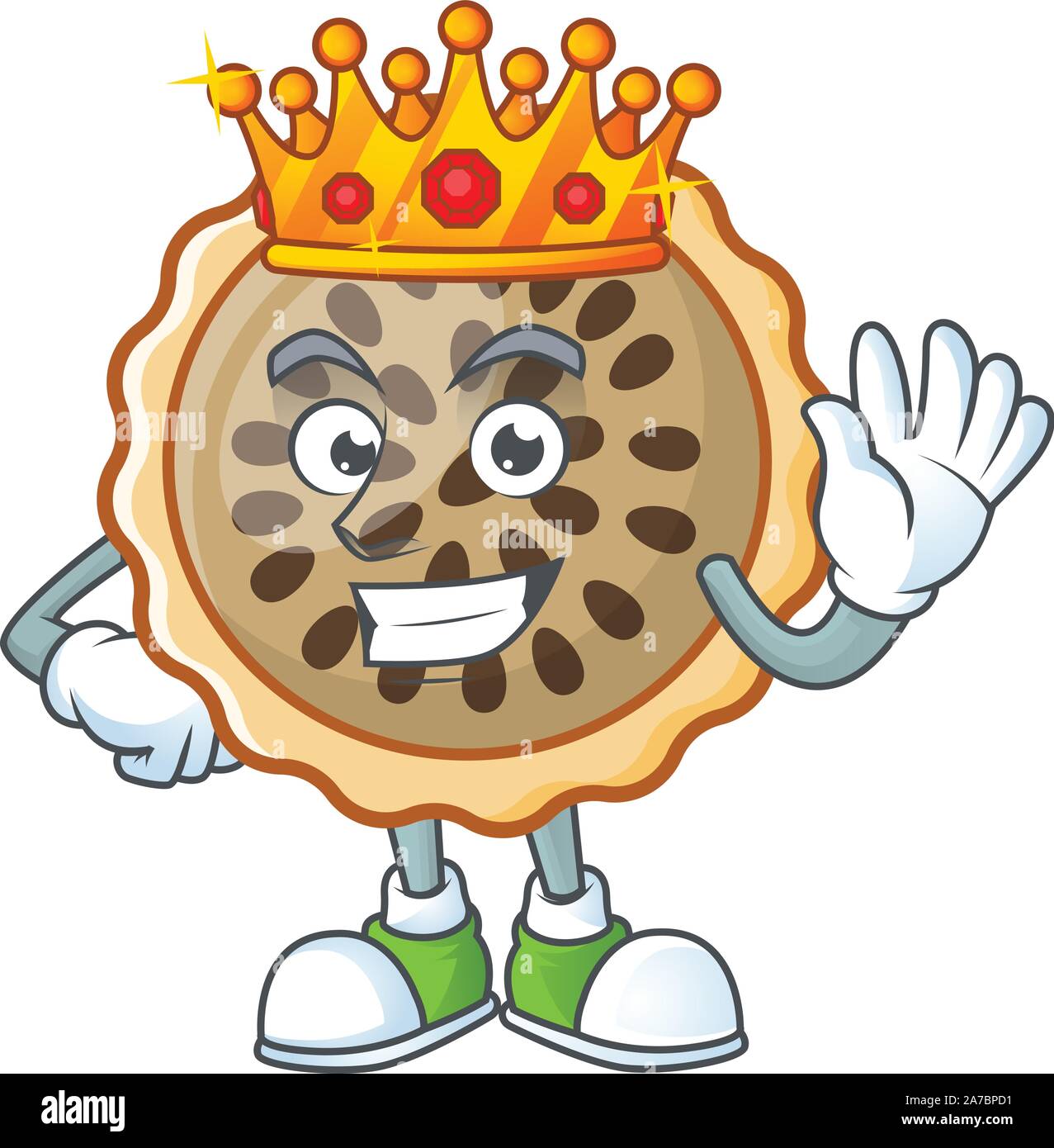 pecan pie mascot with king on white background Stock Vector Image & Art ...