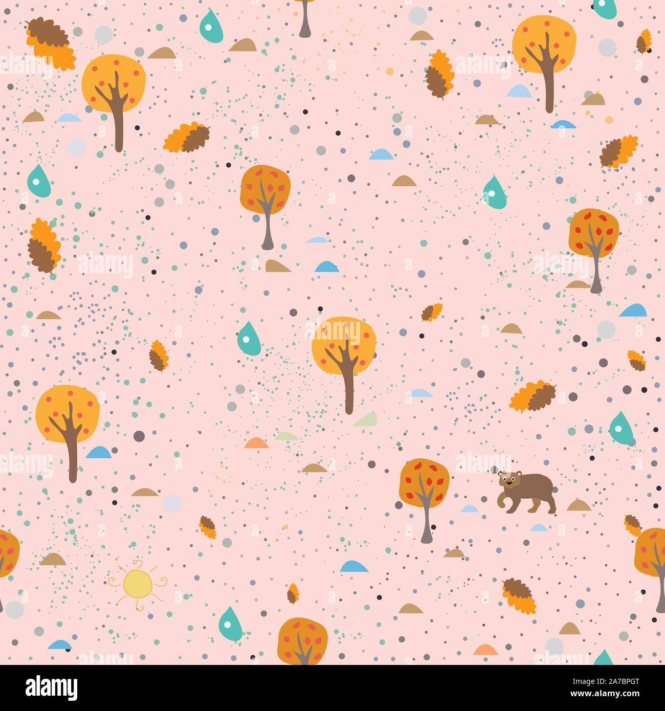 Seamless Tree Pattern. Vector Illustration Stock Vector Image & Art - Alamy