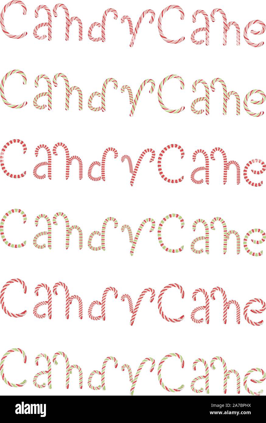 Tasty words Candy Cane made of sweets Stock Vector Image & Art - Alamy