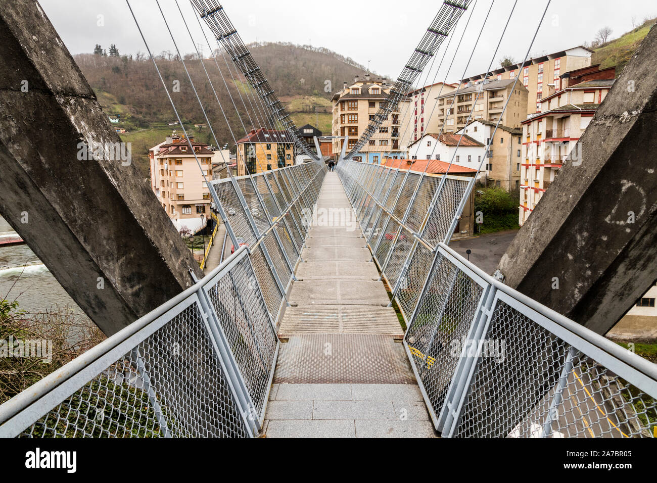 Cangas del Narcea, Spain. The Puente Colgante (Hanging Bridge Stock ...