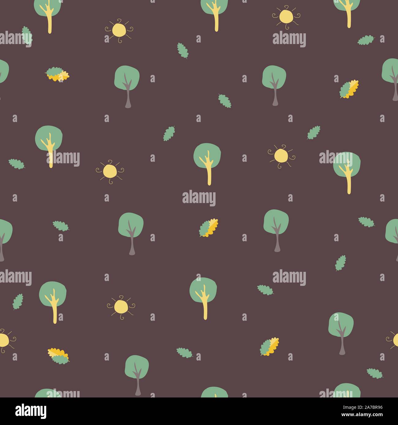 Seamless Tree Pattern. Vector Illustration Stock Vector Image & Art - Alamy