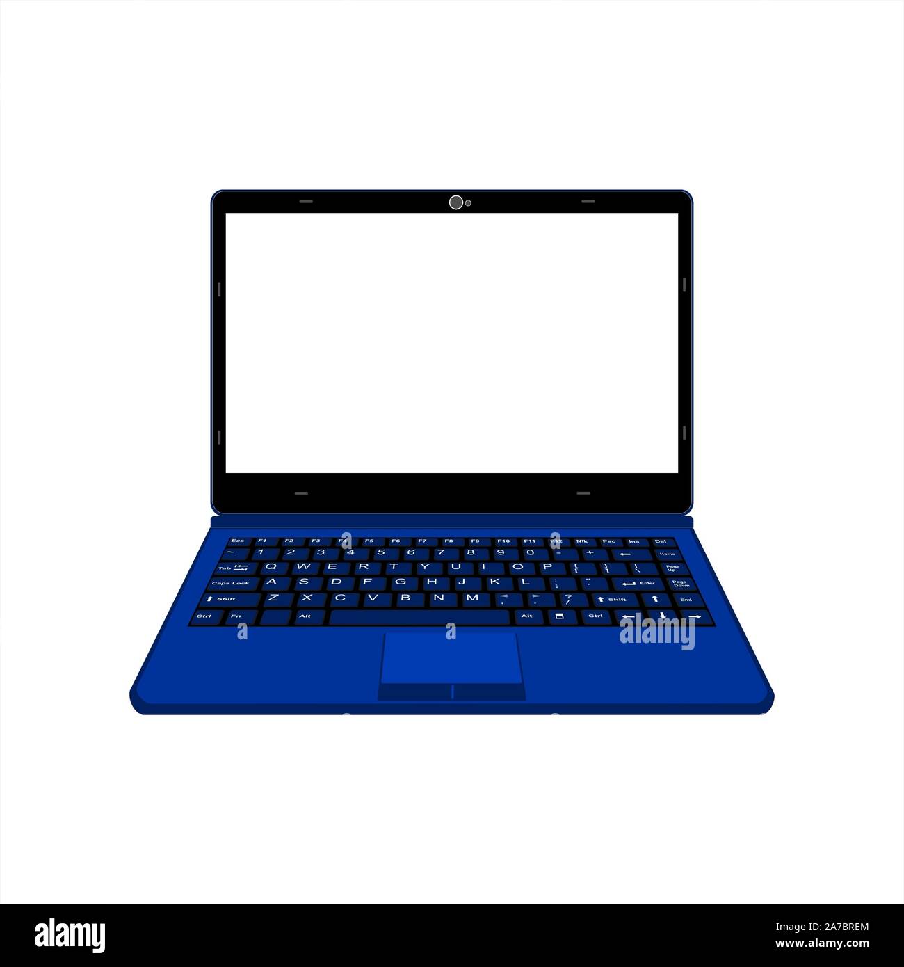 navy blue color laptop vector illustration Stock Photo - Alamy