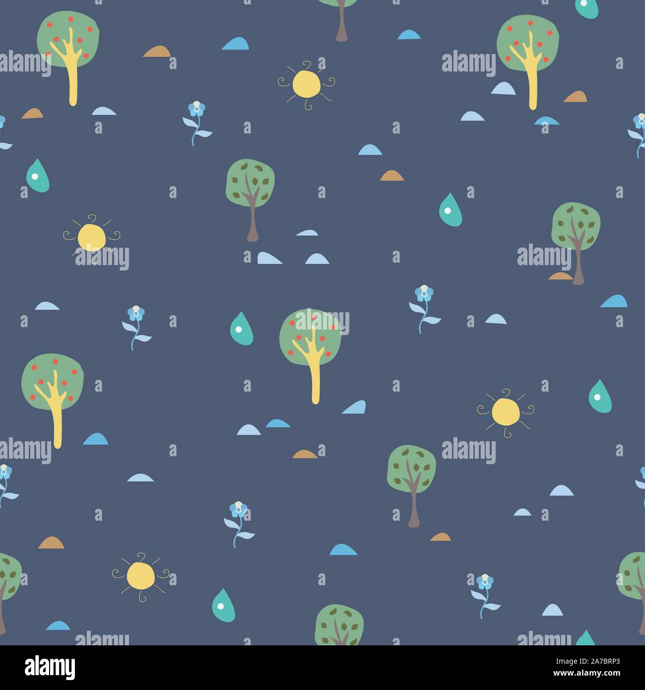Seamless Tree Pattern. Vector Illustration Stock Vector Image & Art - Alamy