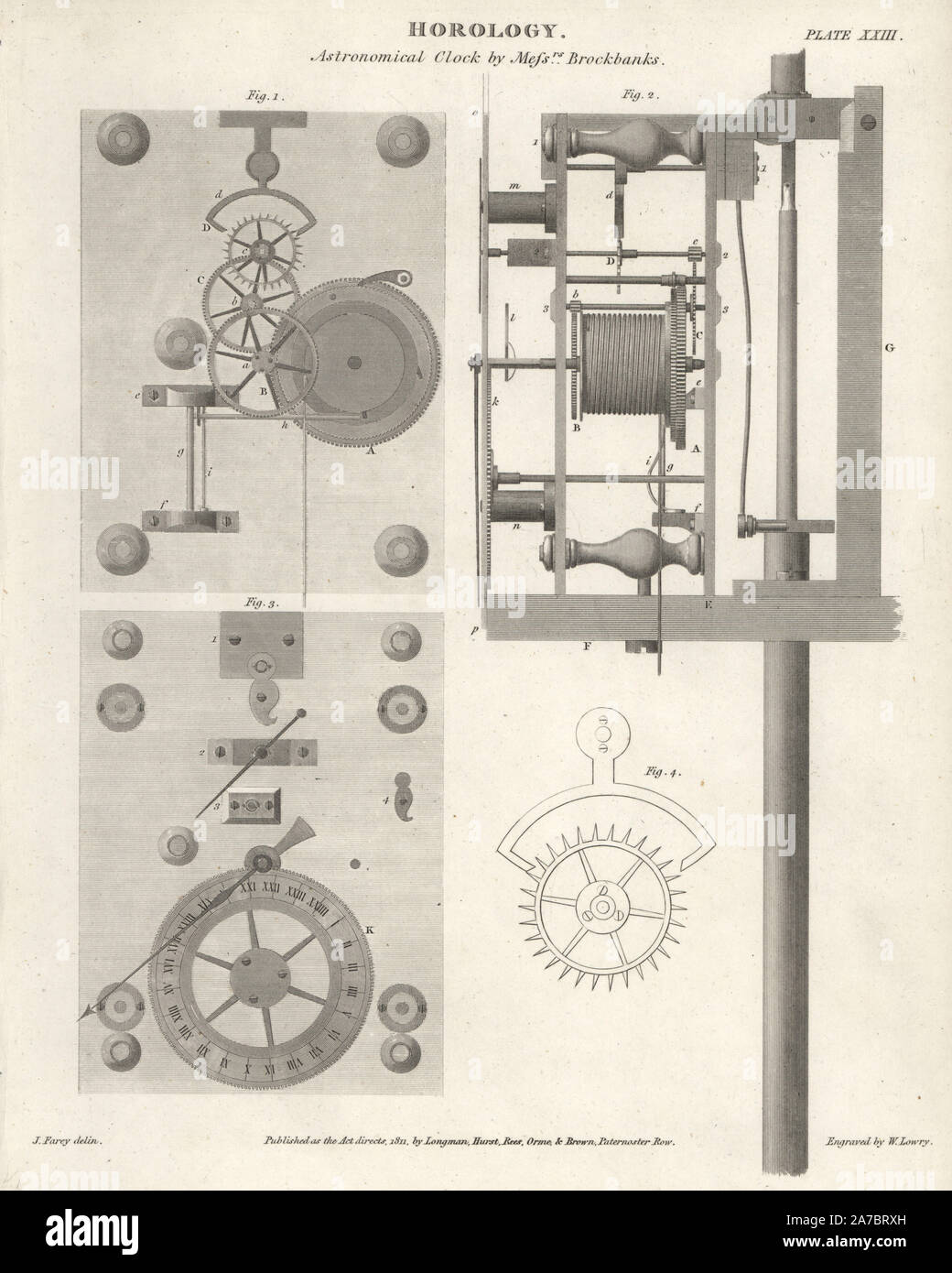 Details of the mechanism of an astronomical clock made by the firm of ...