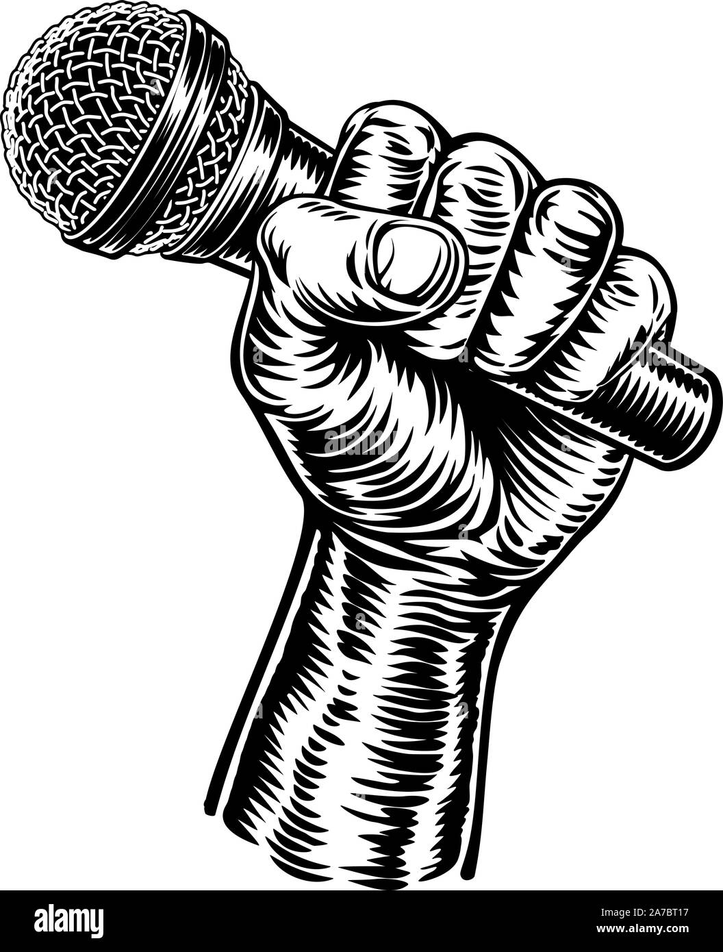 Singer Holding Mic Stock Vector Images Alamy