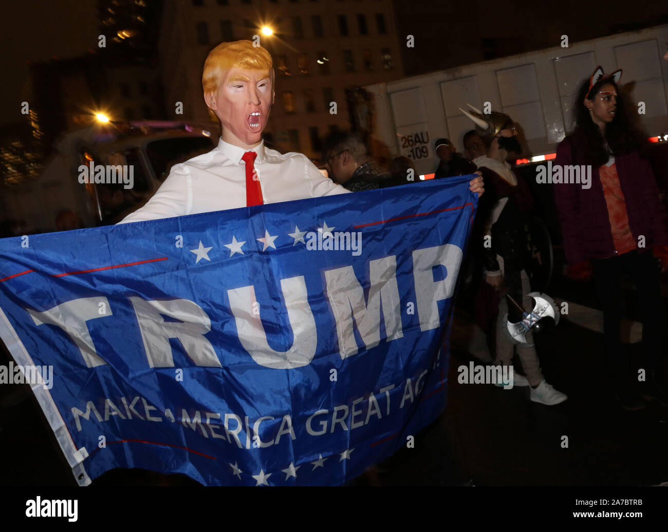New York, New York, USA. 31st Oct, 2019. A parade goer dressed as ...