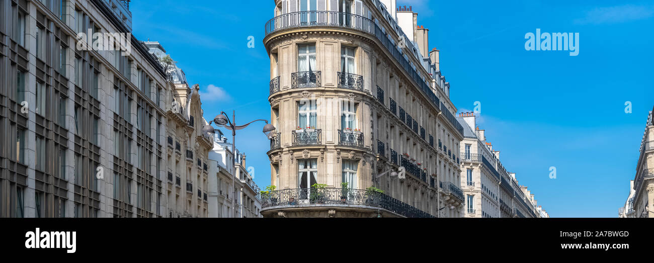 Paris, France, beautiful buildings, panorama of typical parisian ...