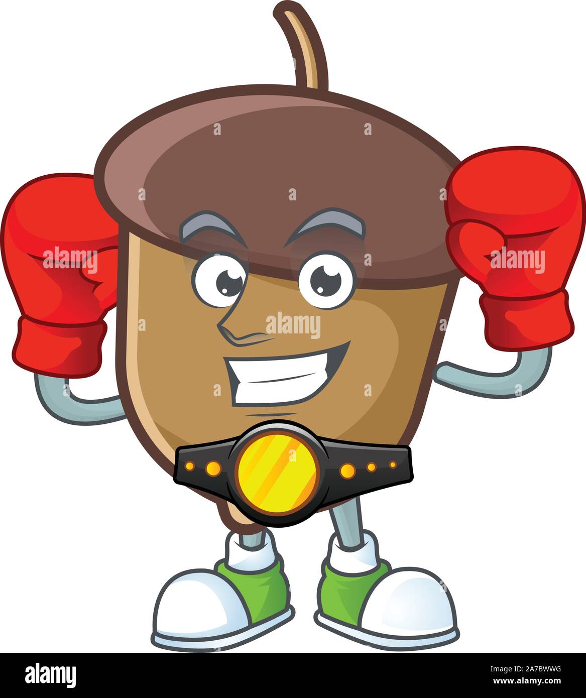 cartoon acorn seed with boxing character shape Stock Vector Image & Art ...