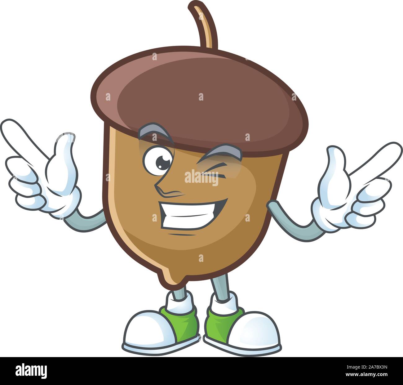 acorn mascot with wink on white background Stock Vector Image & Art - Alamy