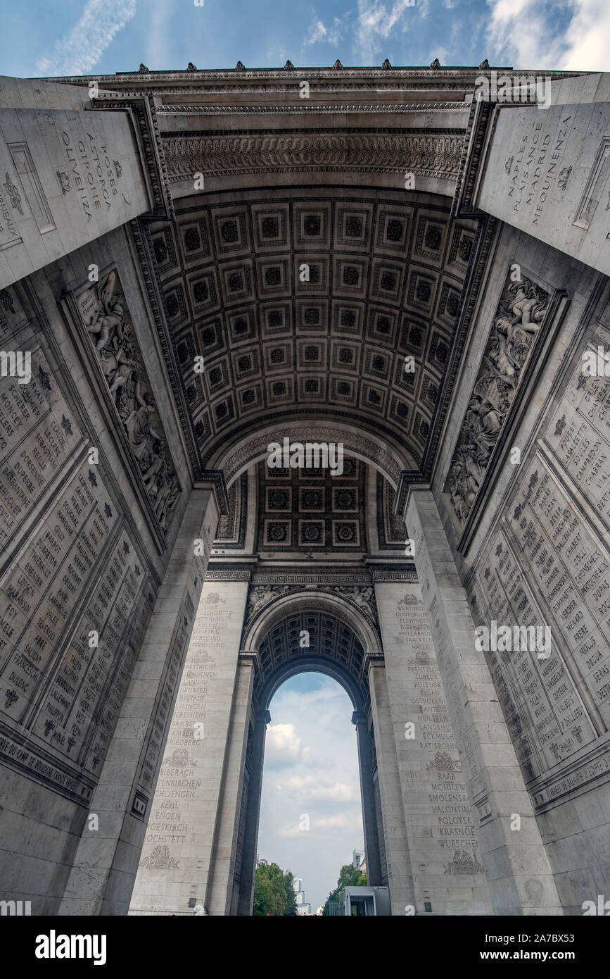 An emblematic monument of Paris, the Arch of Triumph, built between ...