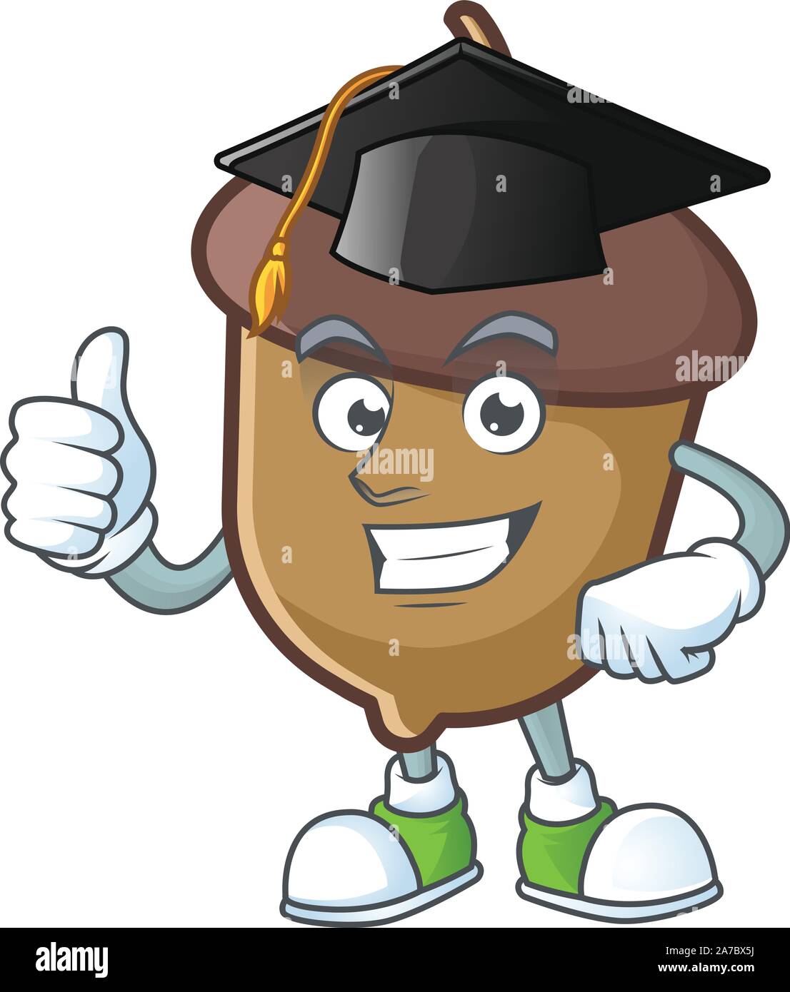 acorn mascot with graduation hat on white background Stock Vector Image ...