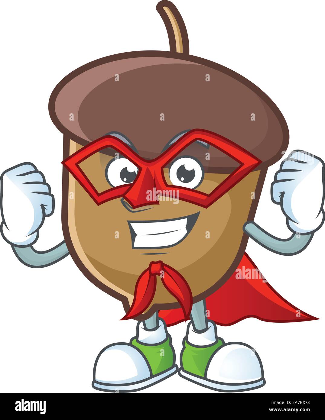 acorn mascot with super hero on white background Stock Vector Image ...