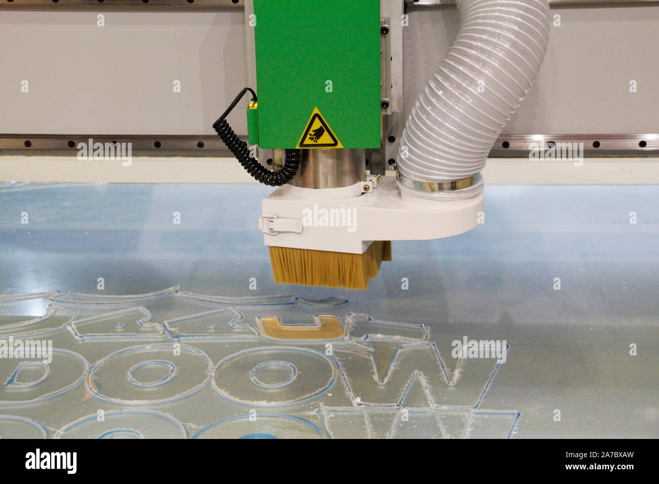 Water-cooled milling and engraving machine. CNC machine. Milling work ...