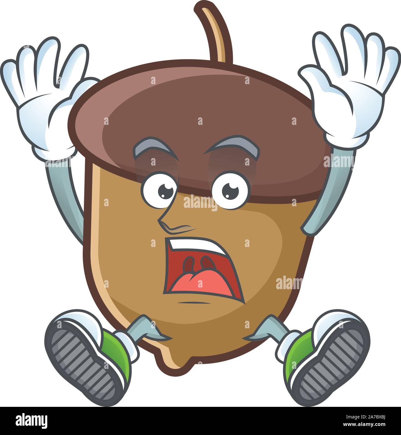 acorn mascot with successful on white background Stock Vector Image ...