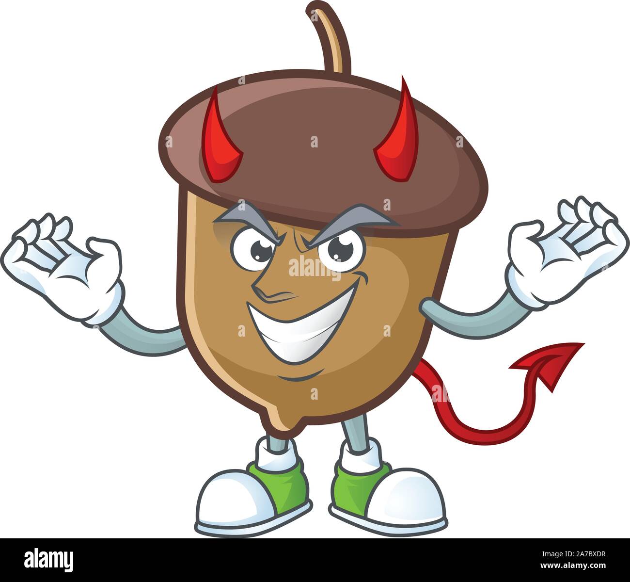 cute acorn with character mascot design devil Stock Vector Image & Art ...
