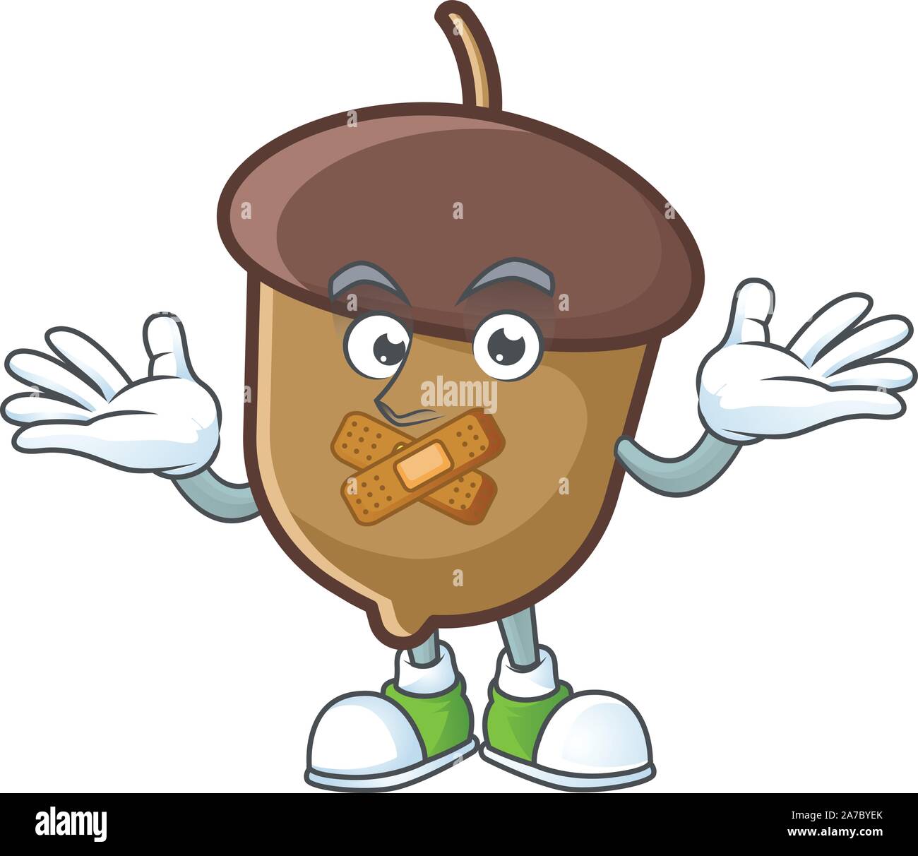 acorn with character silent for cartoon design Stock Vector Image & Art ...