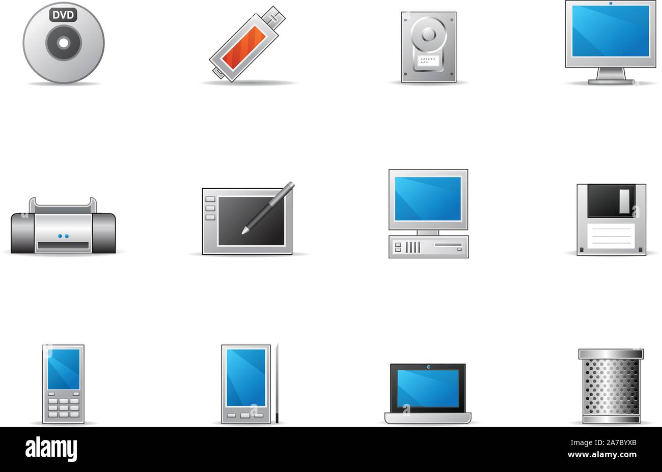 Commonly used Computer and Device icons. Pixio set #11 Stock Vector ...