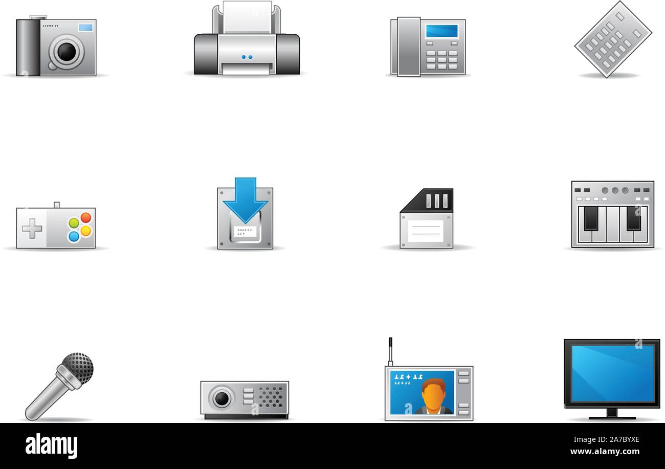 Commonly used Electronic Device icons. Pixio set #12 Stock Vector Image ...